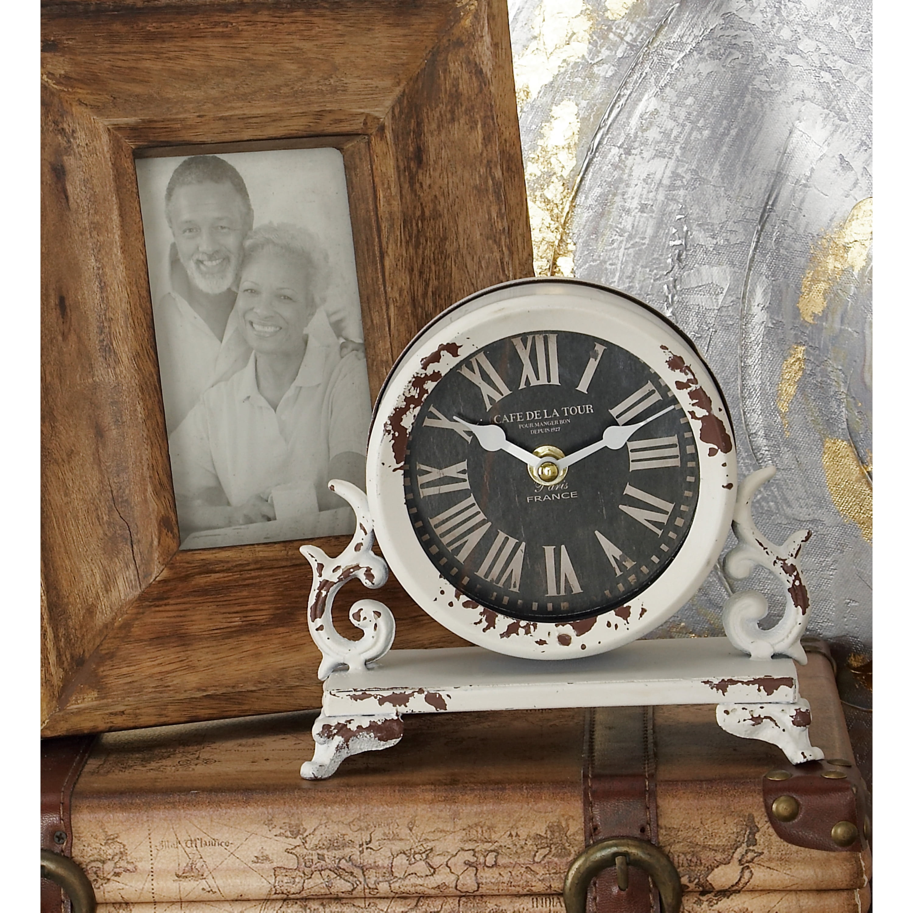DecMode 7" Black Metal Scroll Clock, Set of 2 - Walmart.com
