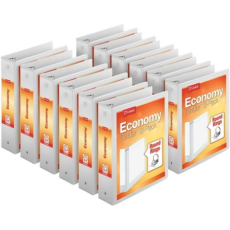 Cardinal Economy 3-Ring Binders, 3", Round Rings, Holds 625 Sheets, ClearVue Presentation View ...
