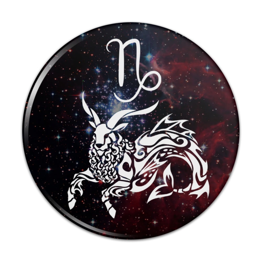 Capricorn Fish Goat Zodiac Sign Horoscope in Space Pinback Button Pin ...