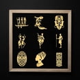 9Pcs Nickel Self-adhesive Picture Stickers Metal Decals Golden Mixed ...
