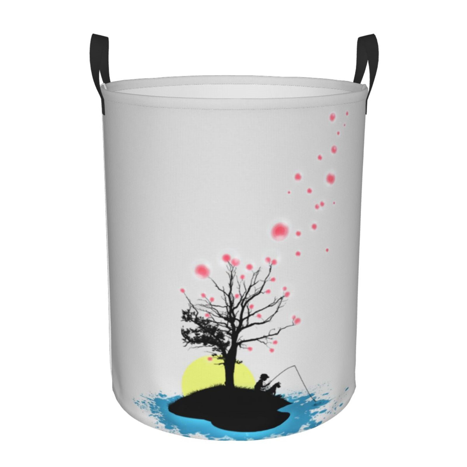 ZNDUO Laundry Basket, Round Laundry Storage Basket, Waterproof Laundry ...