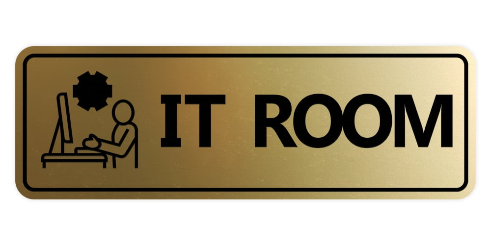 Standard IT Room Sign (Brushed Gold) - Large - Walmart.com