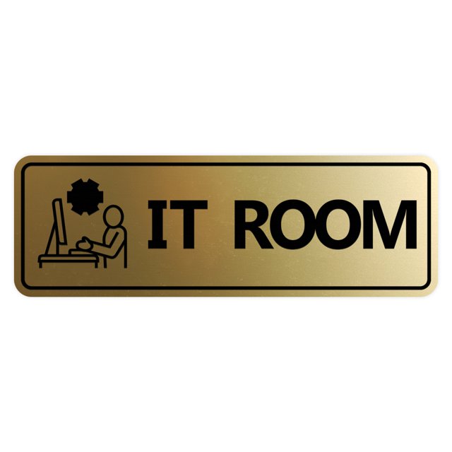 Standard IT Room Sign (Brushed Gold) - Large - Walmart.com