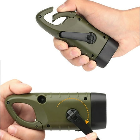 Mini Emergency LED Solar Hand Crank Dynamo Flashlight Rechargeable LED ...