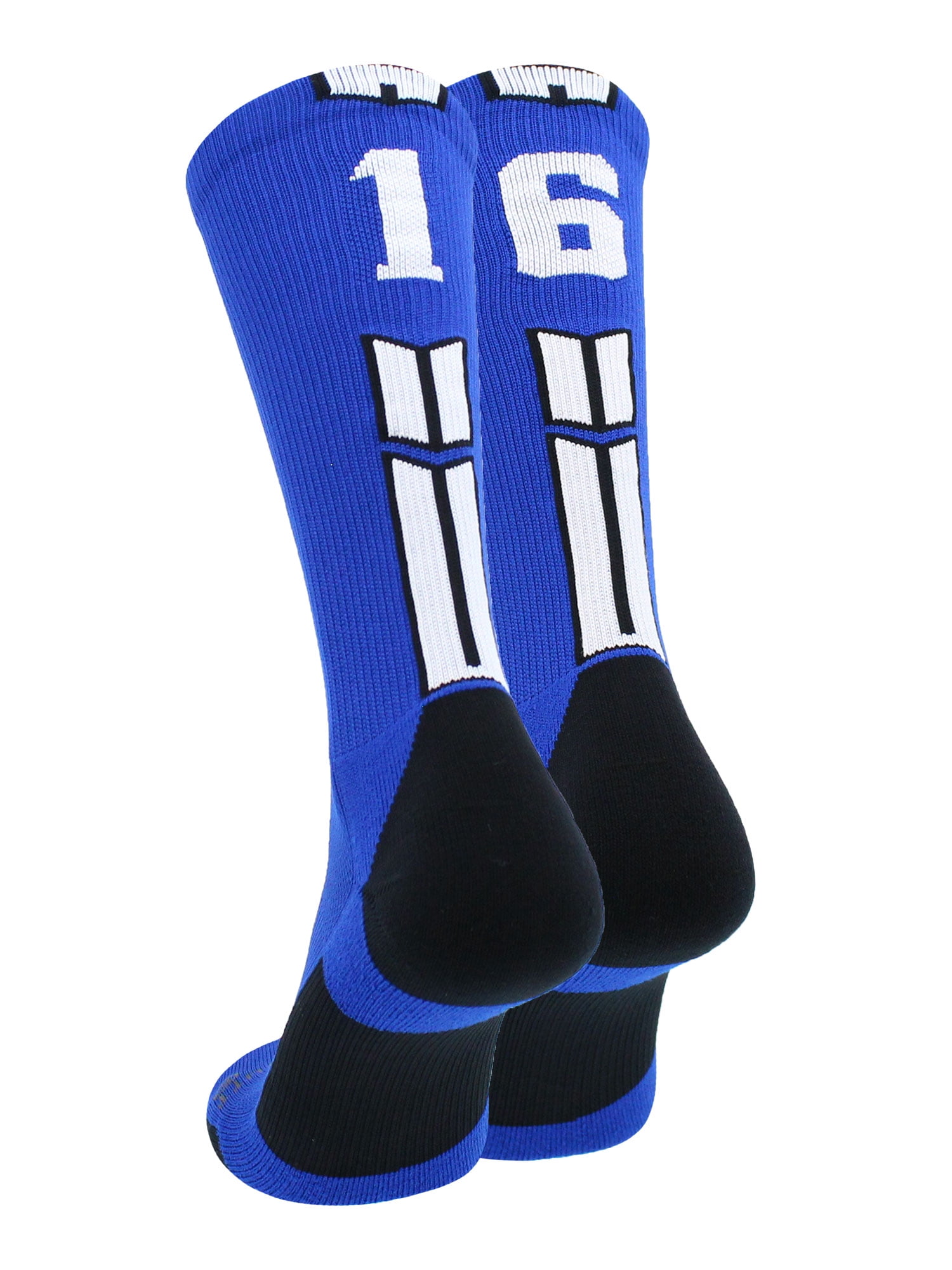 Royal/White Player Id Crew Number Socks (#16, Large) - Walmart.com