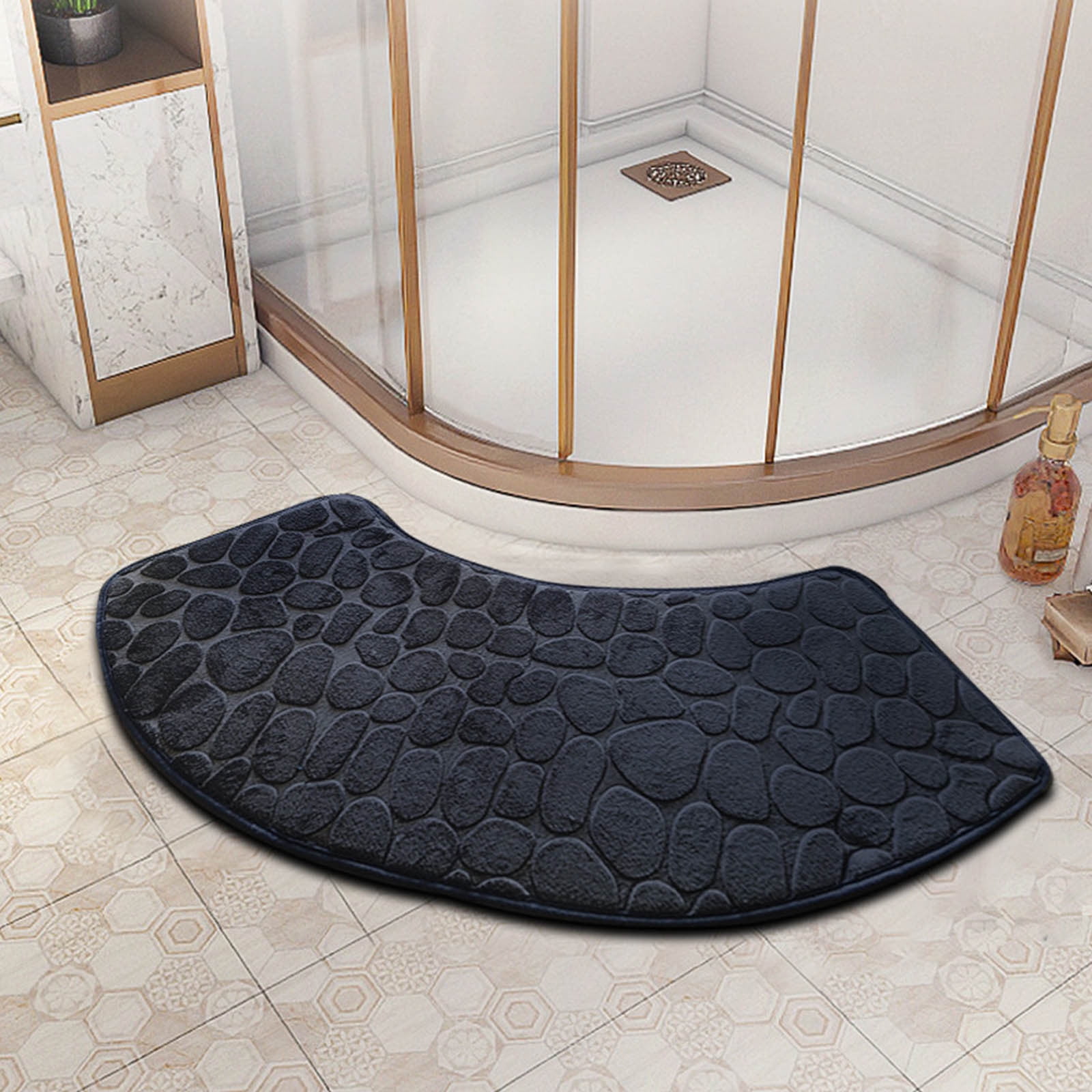 Click here for Muecwrye Curved Bath Rug  12X 24 Inch Non Slip Foa... prices