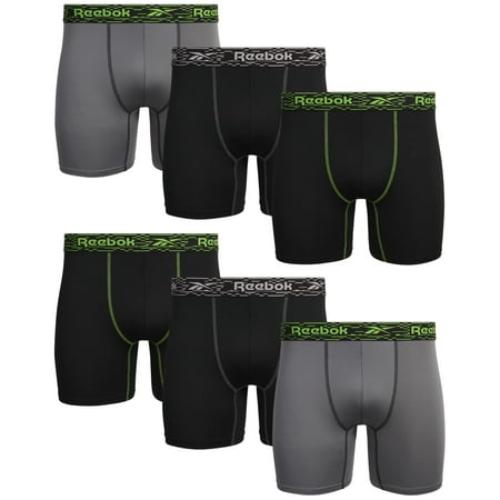 Reebok Men's Underwear â€“ Active Performance Boxer Briefs (6 Pack ...