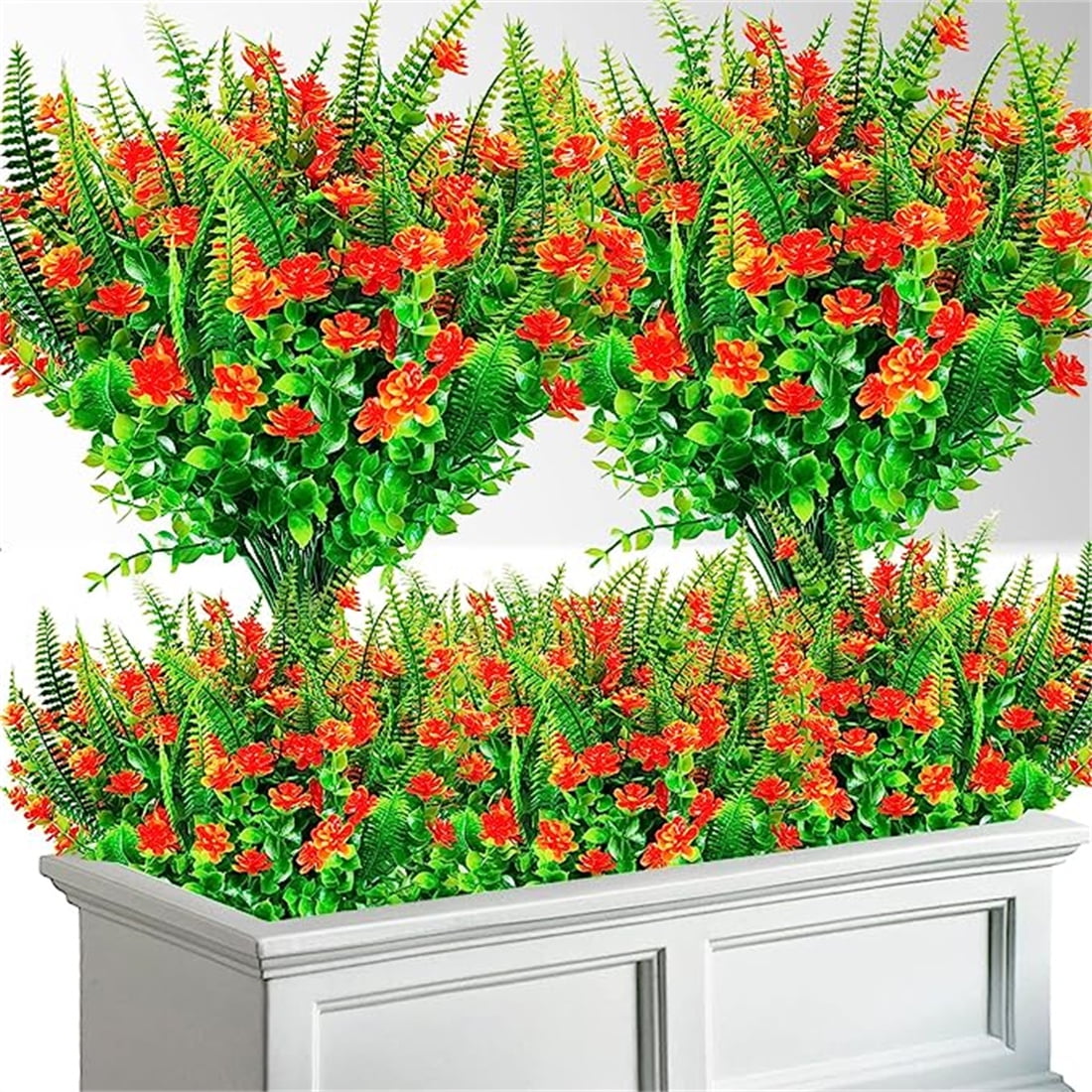 XILAIGO Artificial Flowers for Outdoors, 8 Bundles Outdoor Fake Flowers ...