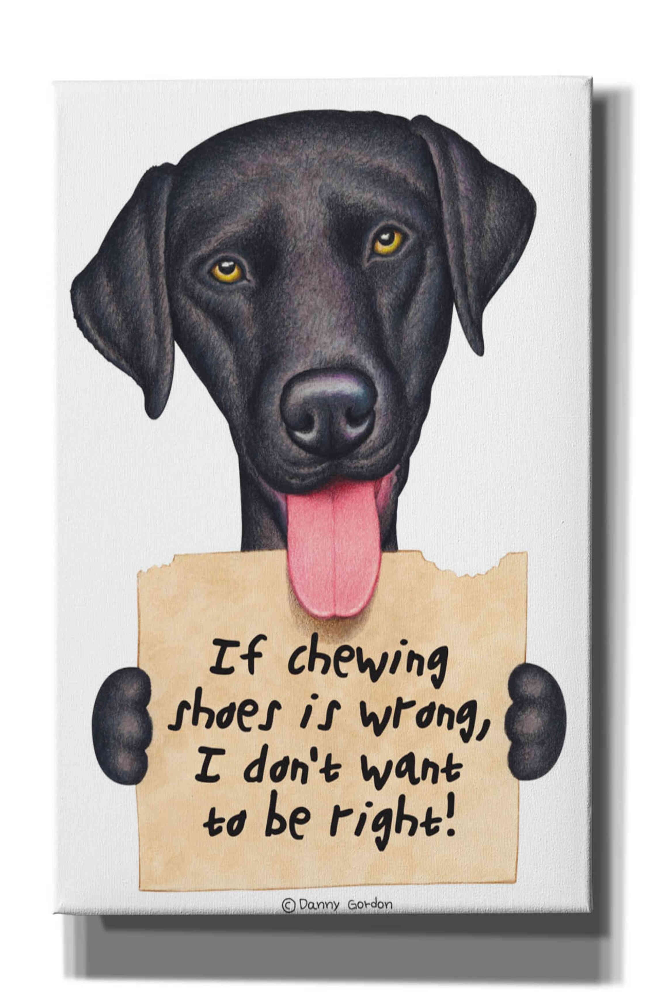 Epic Graffiti 'Black Lab Holding Sign' by Danny Gordon Art, Canvas Wall ...