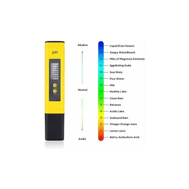 Digital PH Meter, Portable Digital PH Tester Reader 0.01pH Resolution ...