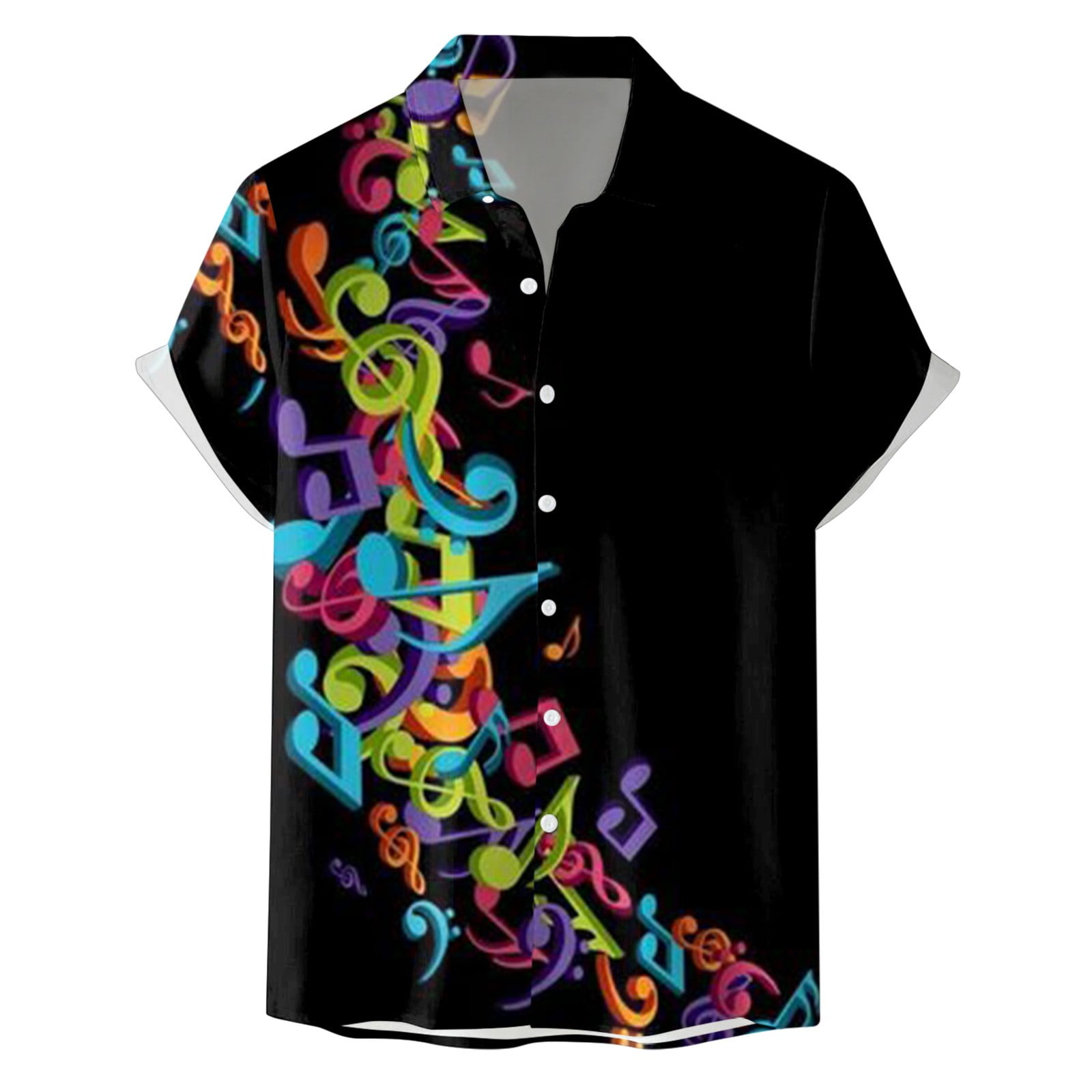 SEMIMAY Mens Fashion And Leisure 3D Digital Printing Button Lapel Short ...