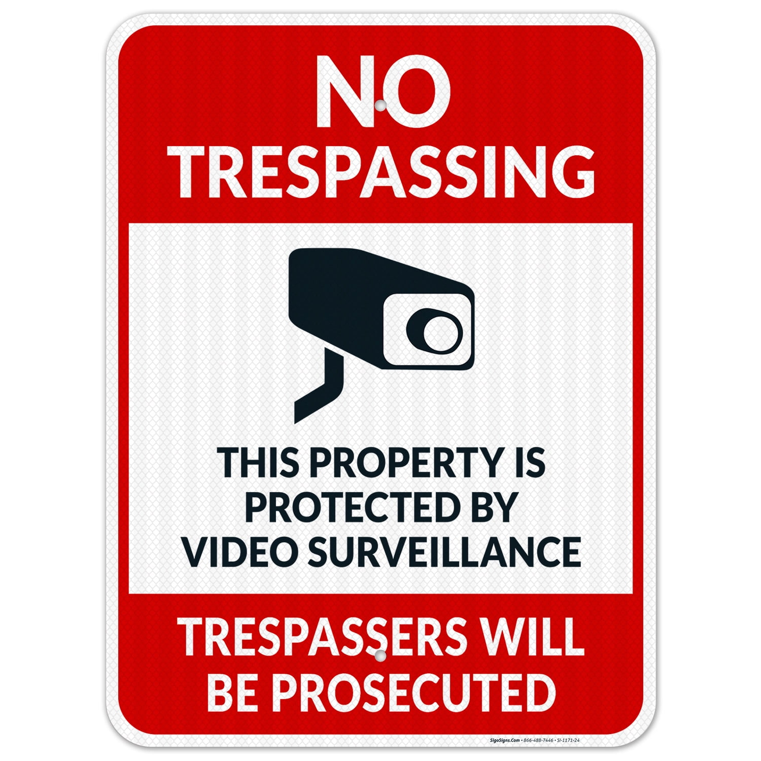 No Trespassing Property Protected By Video Surveillance Sign, Violators ...