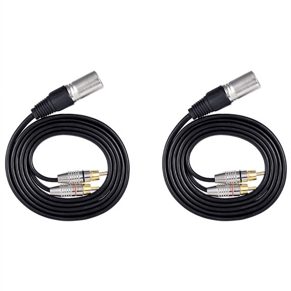 Seismic Audio Dual XLR Male to Dual RCA Male Stereo Cable for Audio ...