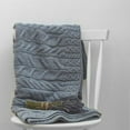 Soft Aran Cable Merino Slate Blue Throw Blanket One Size Made By Aran ...
