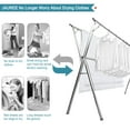 JAUREE 95in Foldable & Collapsible Indoor Stainless Steel Clothes ...