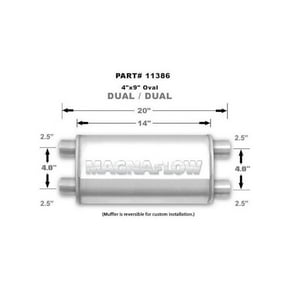 MagnaFlow Oval Stainless Steel Muffler - Walmart.com