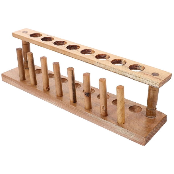 Wooden Test Tube Rack for Experiment Use Khaki Color 8 Holes Portable ...