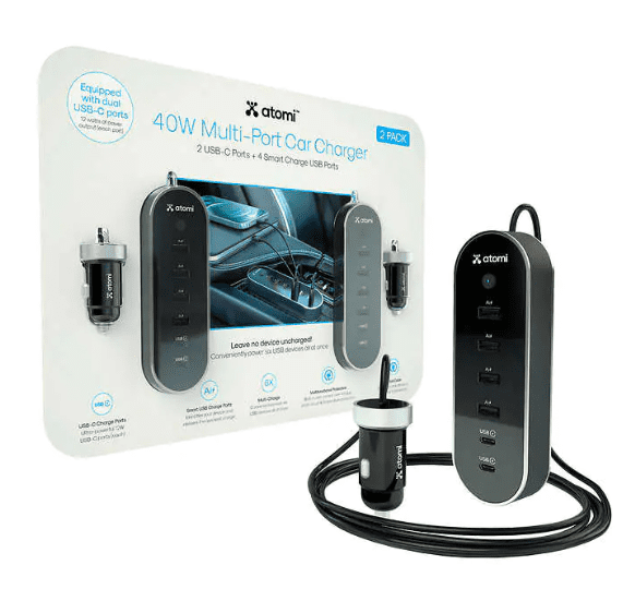 Atomi 40W 12V USB Charger 2 Pack - Walmart.com