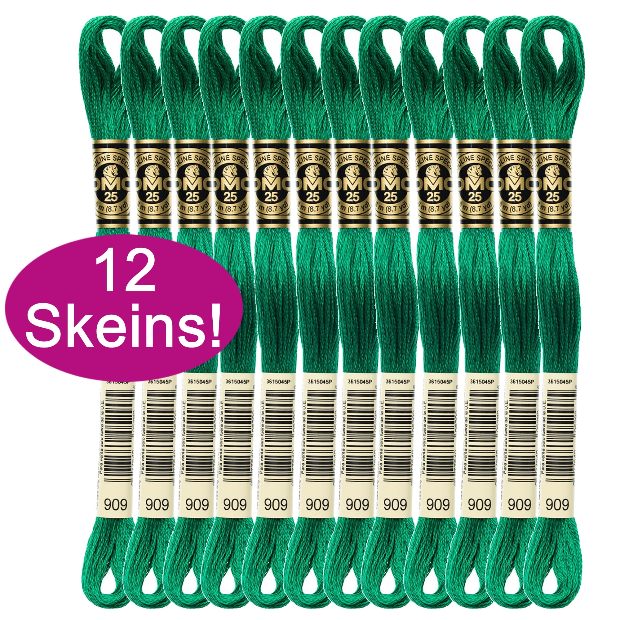 DMC Embroidery Floss Very Dark Emerald Green 117-909, 6 Strand Cotton ...