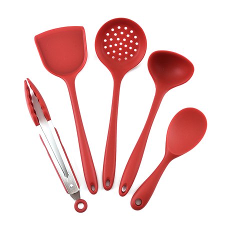 5pcs Kitchen Cooking Utensil Set Kit; Silicone Baking Heat Resistant ...