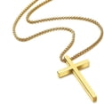 Cross Necklace for Men & Women, Silver Black Gold Stainless Steel Plain ...