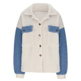 BLVB Women's Fall Winter Cozy Fuzzy Fleece Jacket Button Down Collared ...