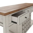 Weston Home Farmhouse Oak Top Kitchen Buffet Server with Wine Rack ...