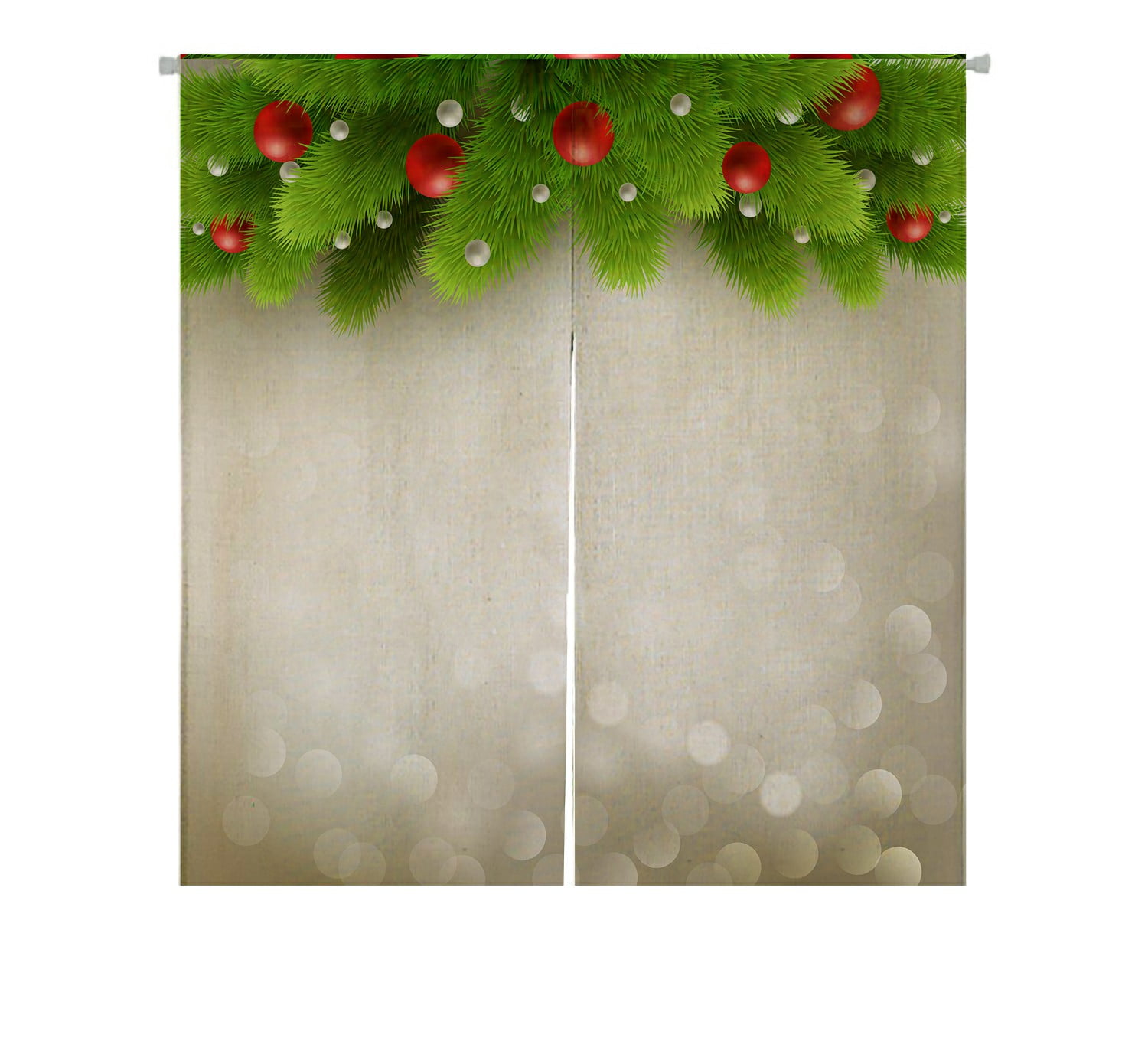 ECZJNT Winter green pine branch baubles Christmas tree Japanese Noren ...