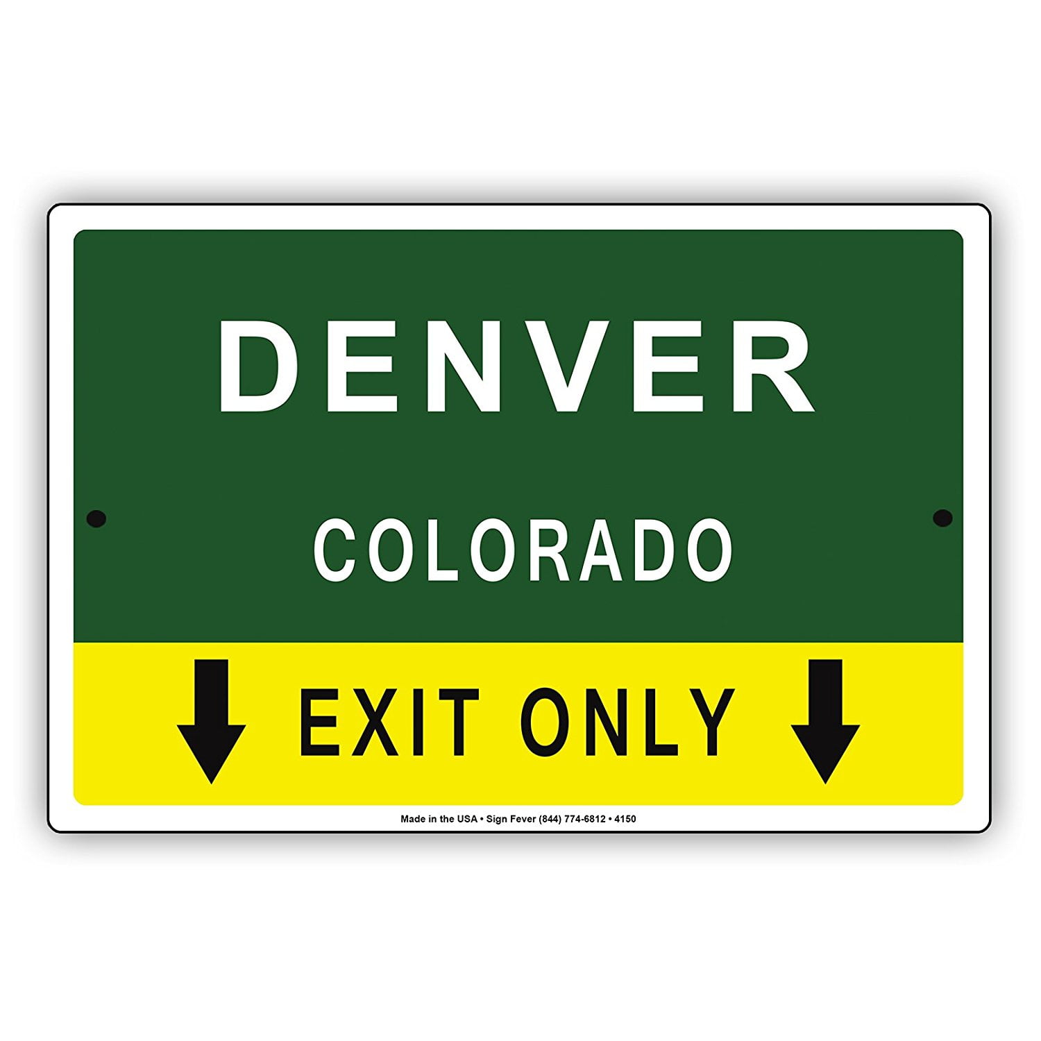 Denver Colorado Exit Only With Pointer Arrow Direction Way Road Signs ...