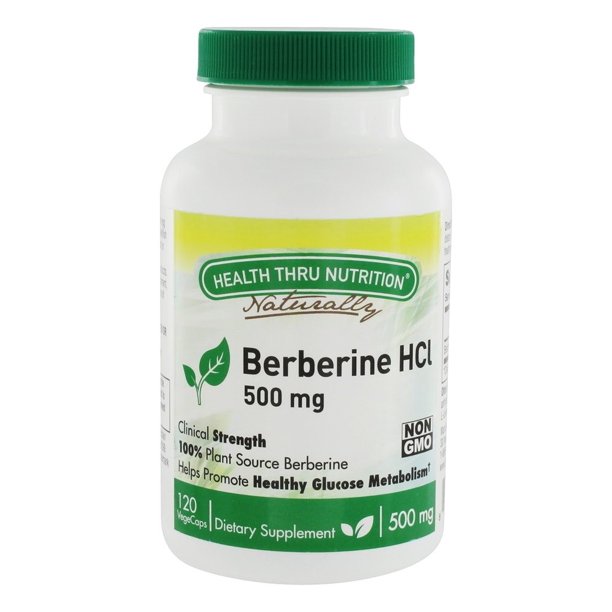Berberine HCl 500mg (120 Vegecaps) Non-GMO - Walmart.com - Walmart.com