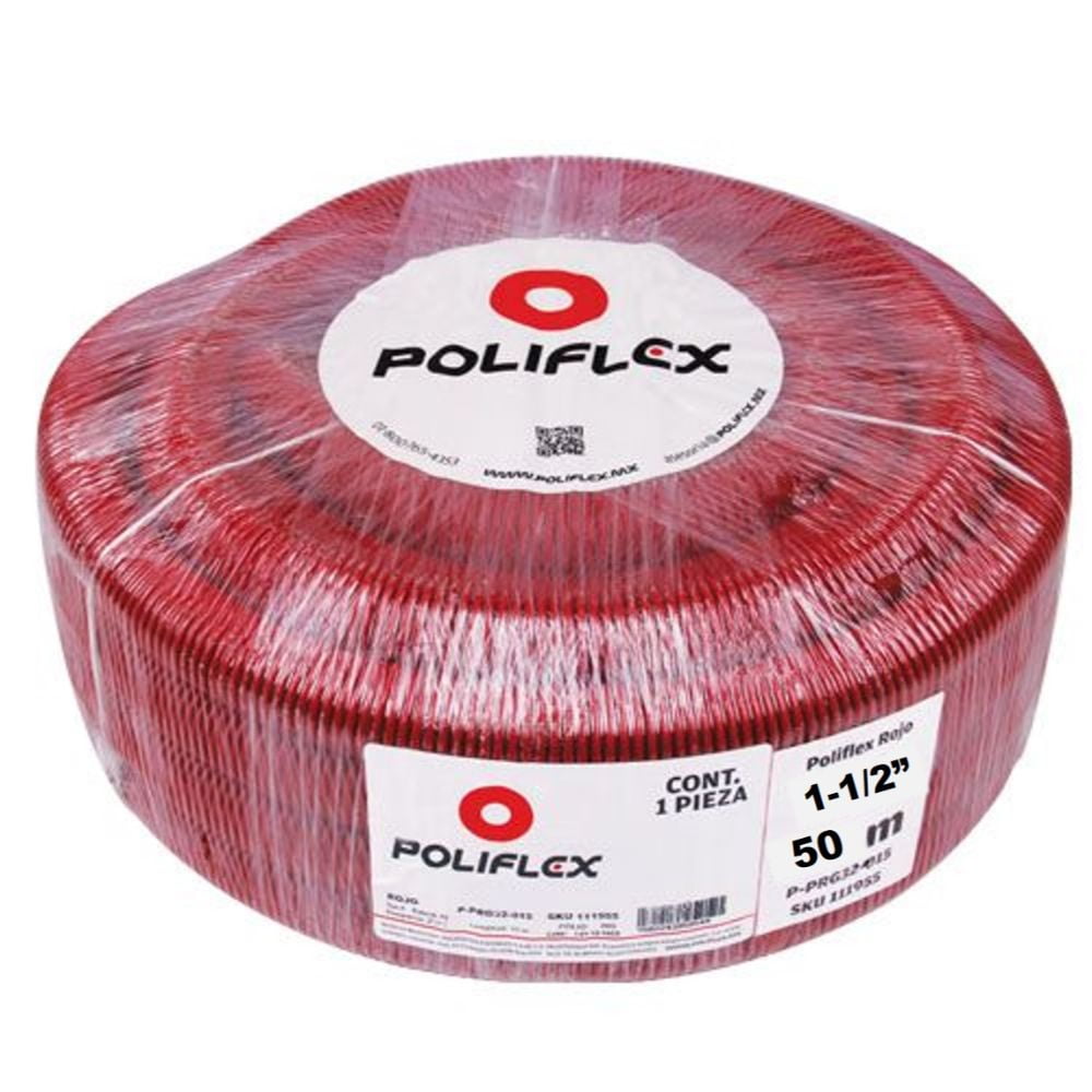 Poliflex Rojo Ref De 1-1/2 Rollo 50 Metros Sin Guía Flex-017 Poliflex FLEX-017 | Walmart en línea