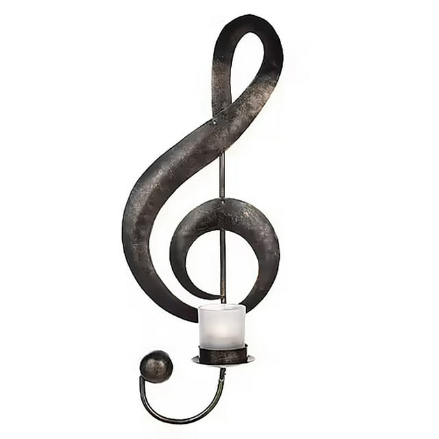 Music Note Wall Sconce, Music Note Candle Holder, Treble Clef Wall ...
