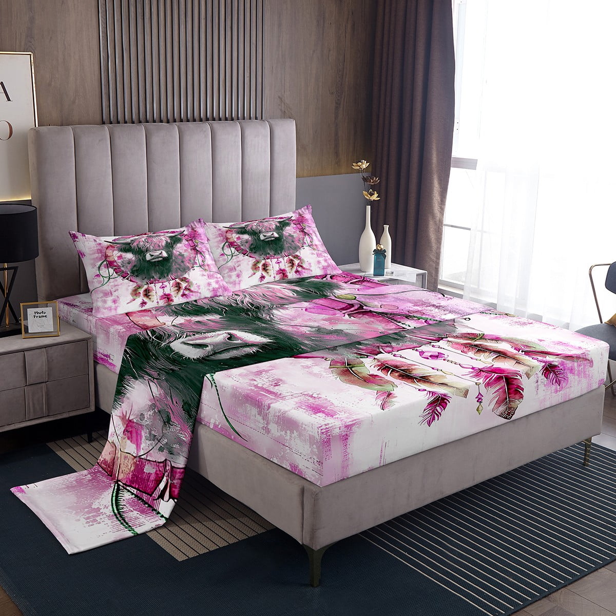 Click here for Yst Safari Highland Cow Bed Sheets Set For Kids Bo... prices