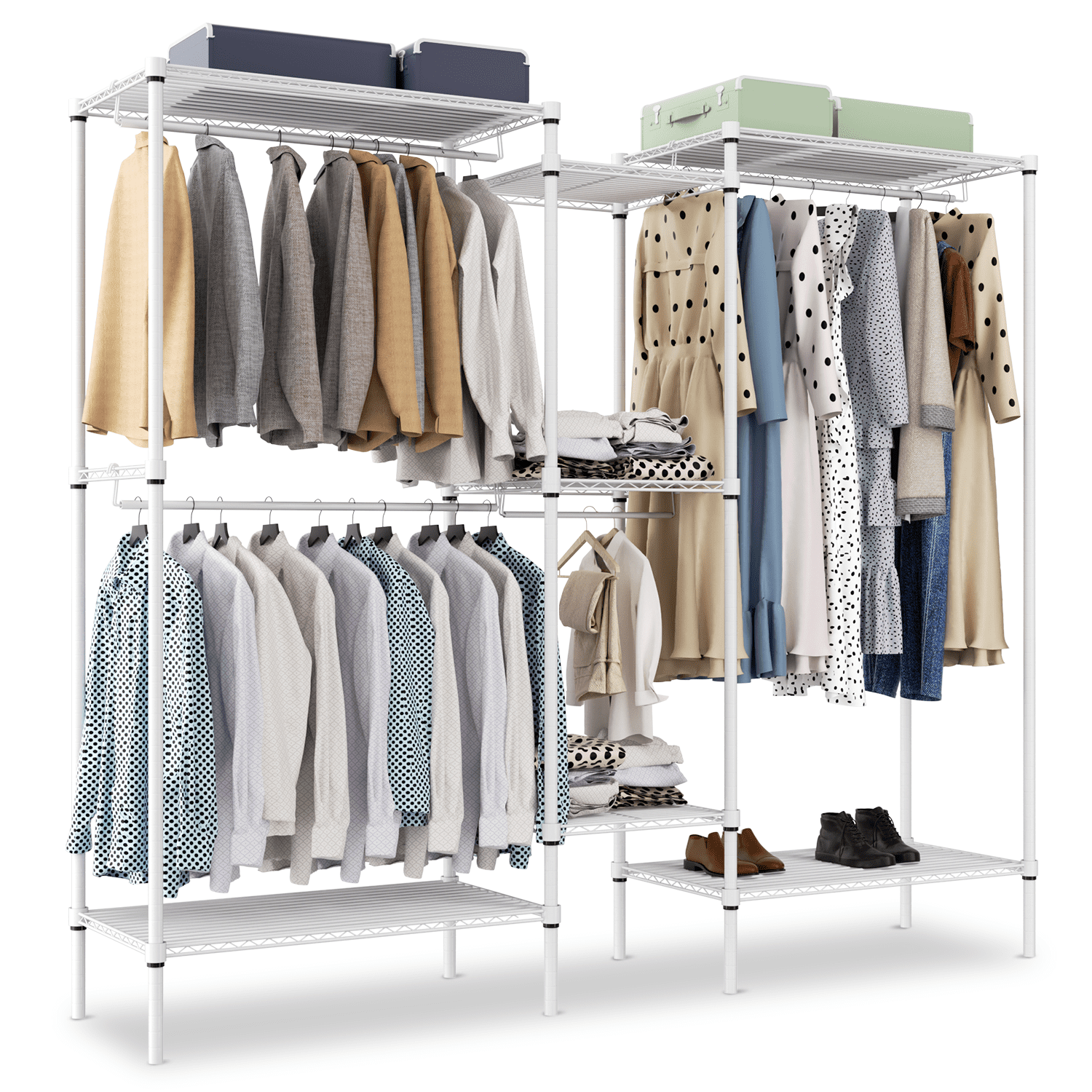 MoNiBloom Garment Racks, Clothes Rack Carbon Steel Clothing Organizer ...