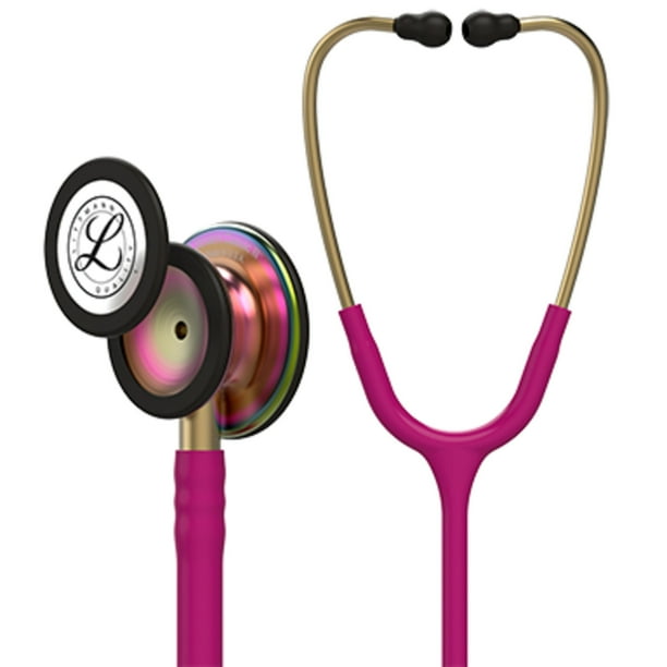 3M Littmann Classic III Stethoscope, Rainbow-Finish, Raspberry Tube, 27 ...