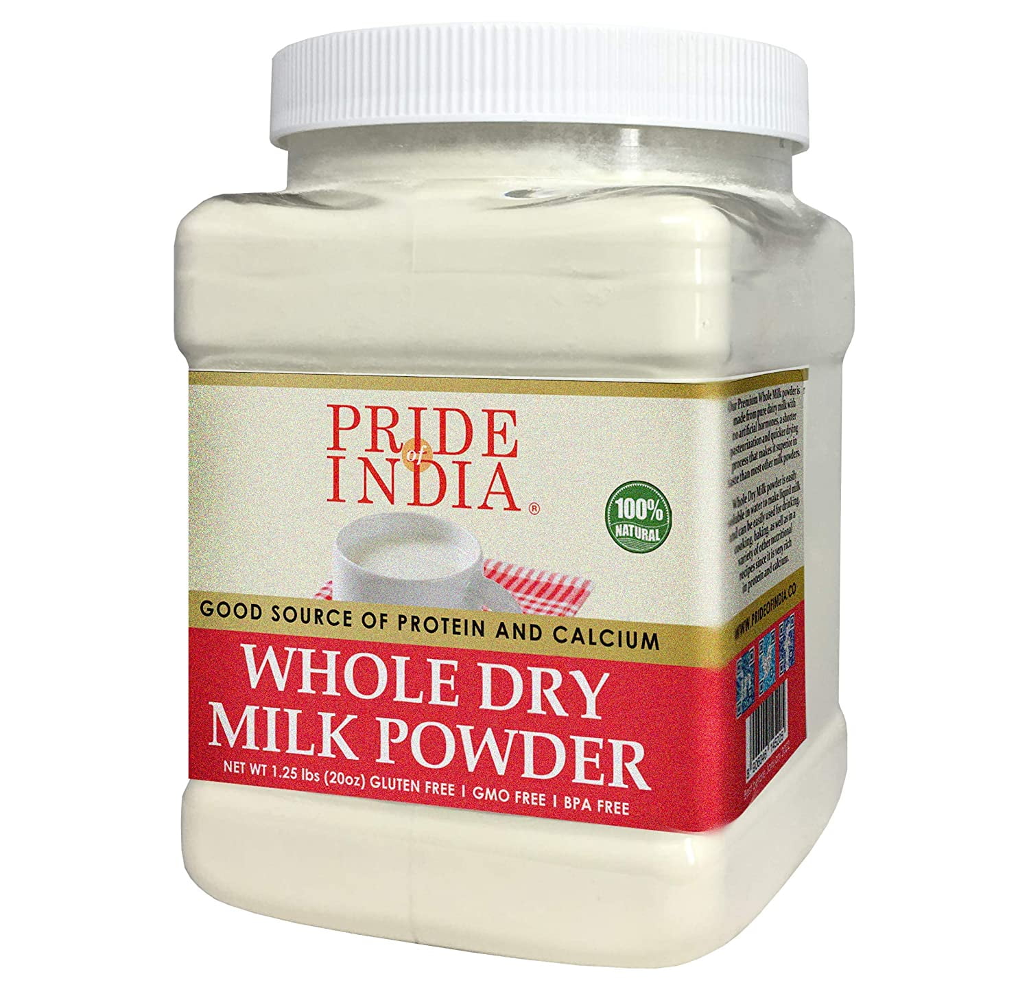 Pride Of India - Whole Dry Milk Powder - Protein & Calcium Rich - 1.25 ...