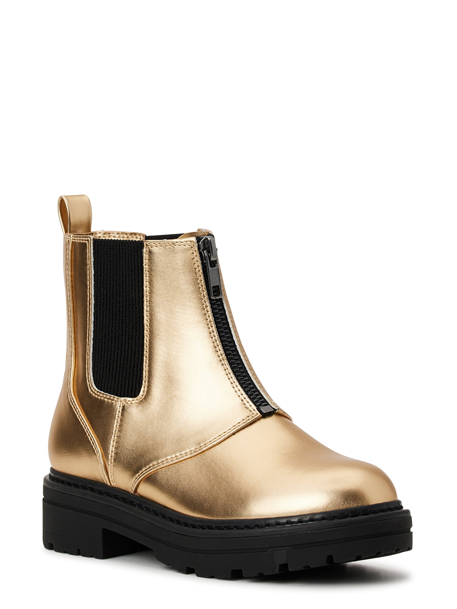 Wonder Nation Little & Big Girls Zip Front Chelsea Boots, Sizes 13-6 ...