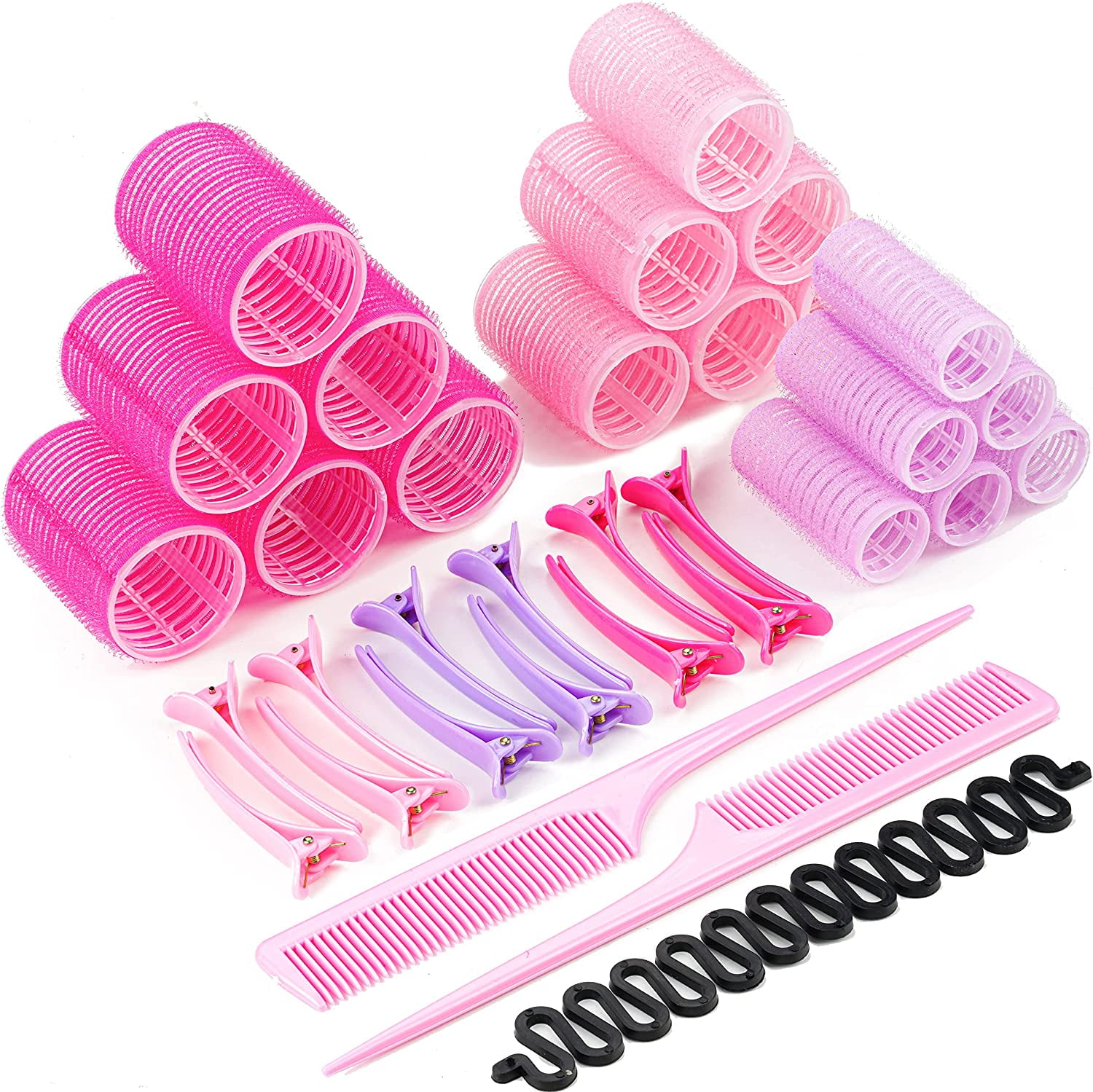 33 Pcs Hair Rollers,Self Grip, Salon Hair Dressing Curlers, Hair ...