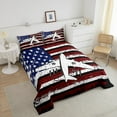 Erosebridal American Flag Bedding, Military Airplane Comforter Set ...