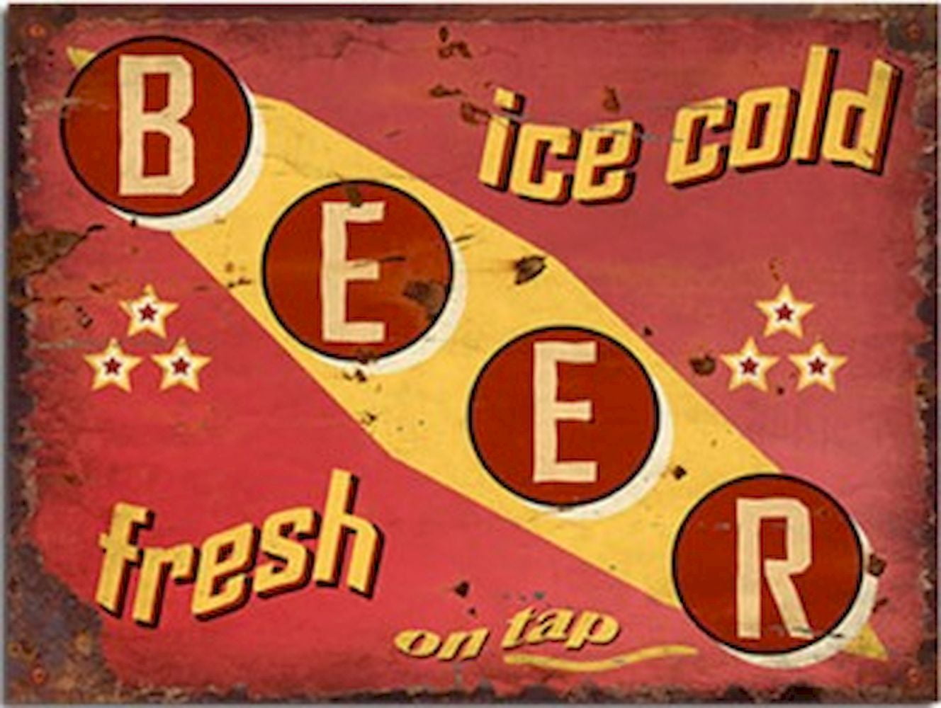 "Ice Cold Fresh Beer " Wooden Sign - Walmart.com