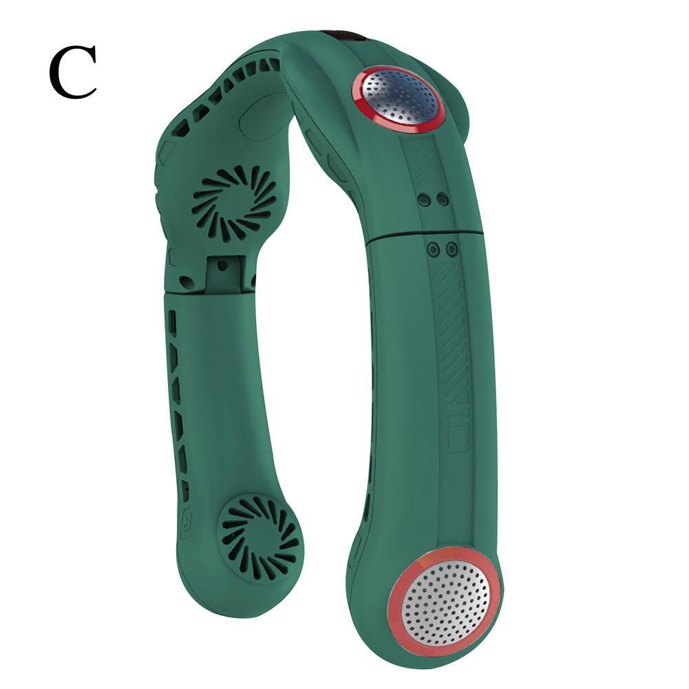 MYSTEY Portable Bladeless Lazy Neck Fan Neckband USB Rechargeable Mini ...