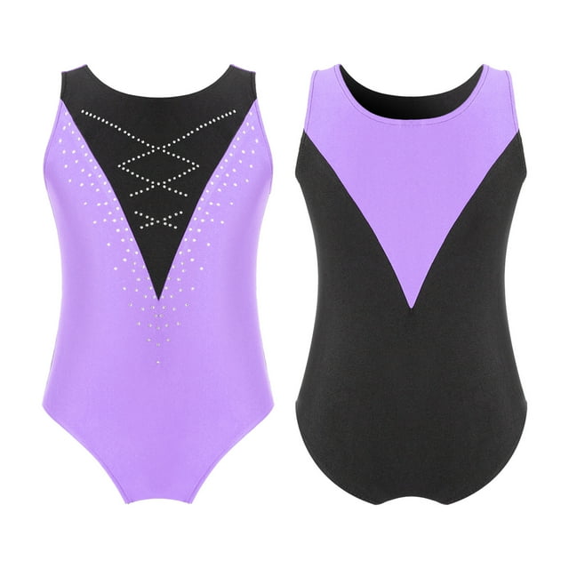 YONGHS Kids Girls Gymnastics Leotard Figure Ice Skating Bodysuit ...