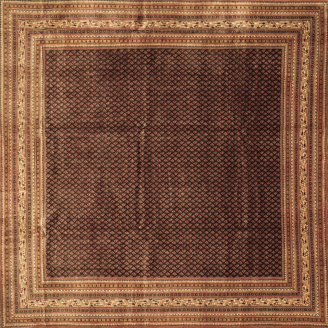 Ahgly Company Indoor Square Persian Brown Traditional Area Rugs, 6 ...