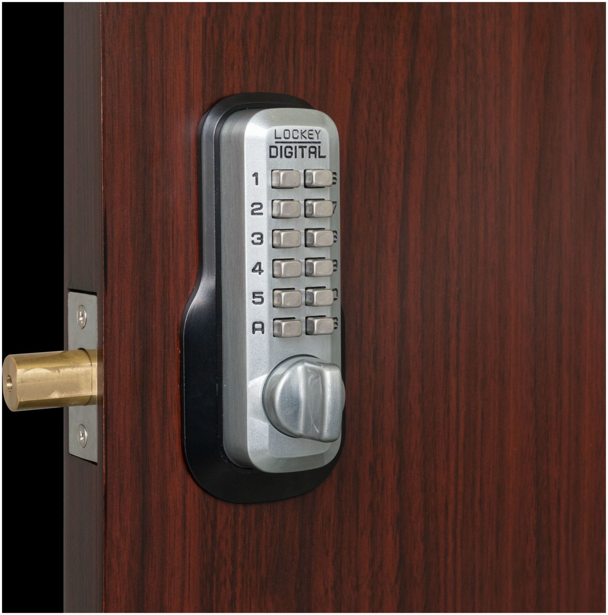 Lockey M-210-SC-DC-EZ Mechanical Keyless Deadbolt Ez Mount Plate Double ...