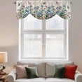 Blue Pink Flower Tie Up Valance Curtains Watercolor Spring Pink Blue ...