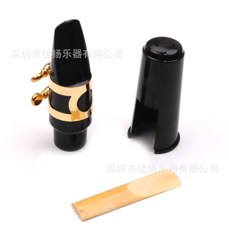 Saxophone Mouthpiece with Caps Bakelite Buckle Clamp Woodwind Practical ...