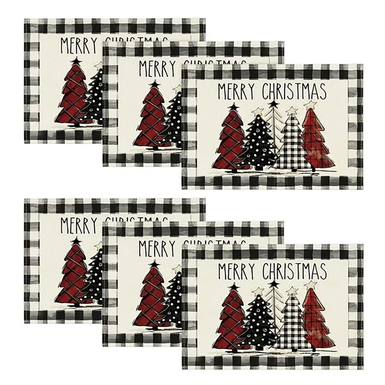 Click here for Piwvid Winter Christmas Placemats Set Of 6 Merry C... prices