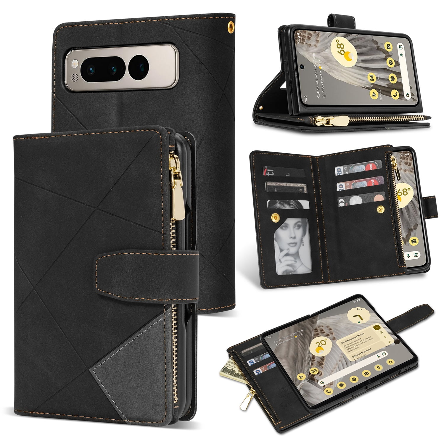 Decase Luxury Leather Wallet Case for Google Pixel Fold,Large Capacity ...