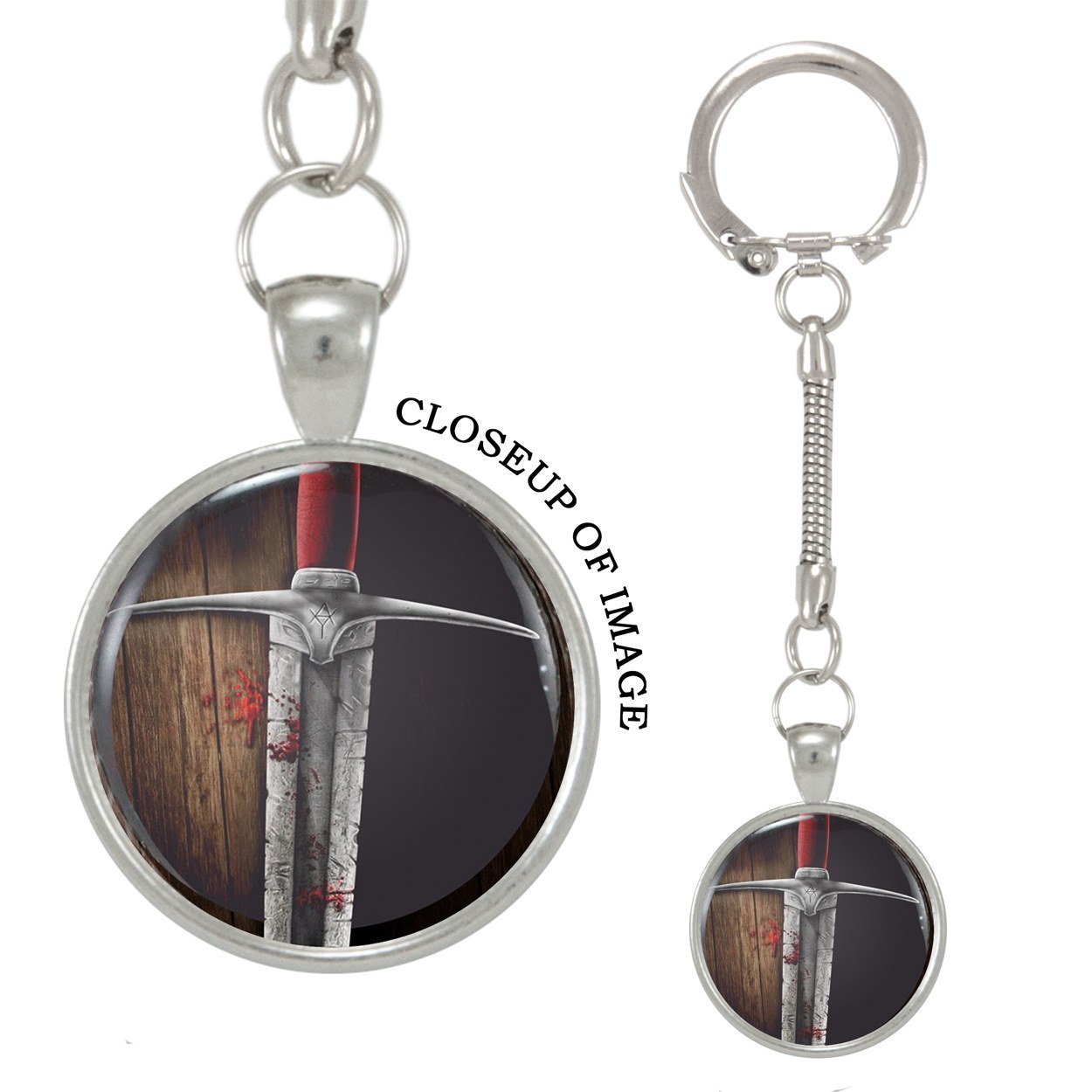 Illustration of Medieval Bloody Sword Keychain - Walmart.com