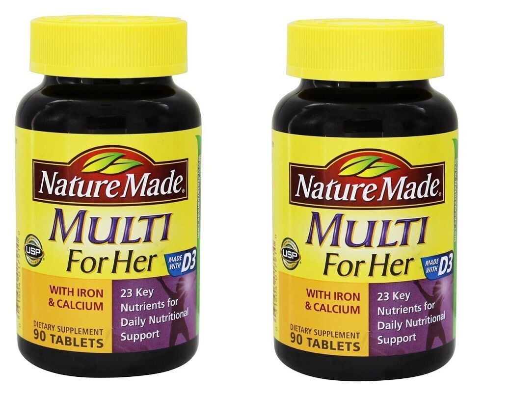 Nature Made - Multi for Her with Iron & Calcium, 90 tablets - 2 Pack ...